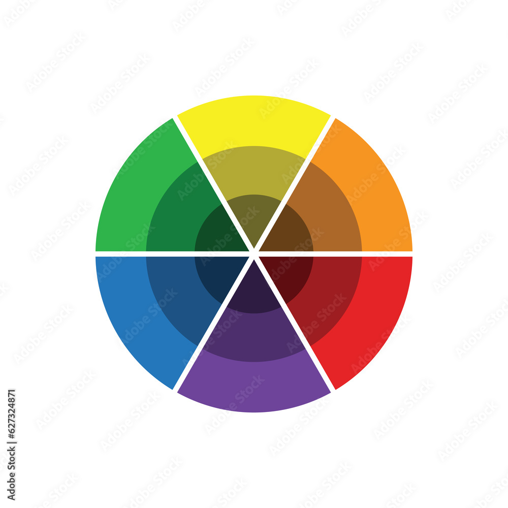 Color saturation wheel. Color wheel isolated on white background. Color ...