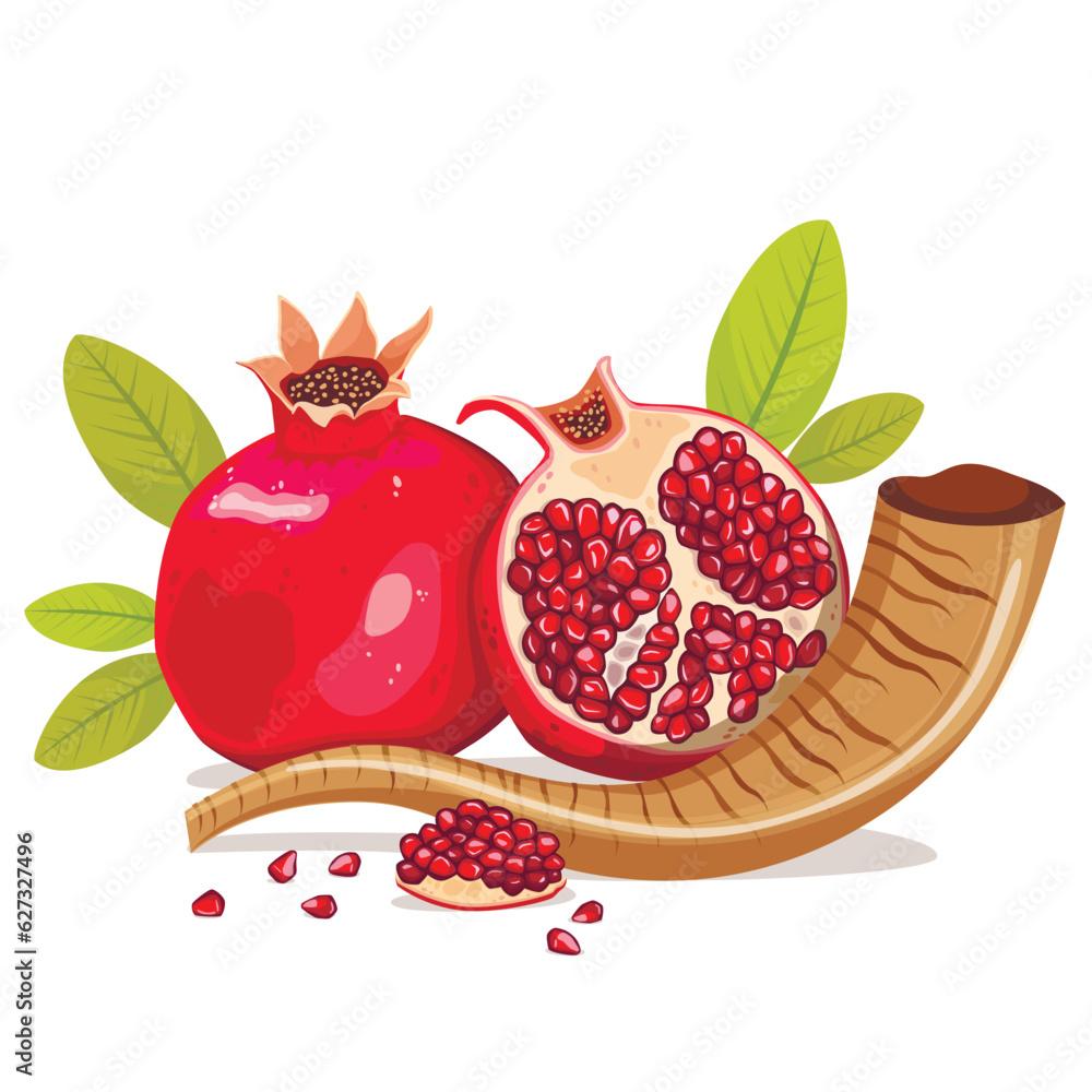 Rosh Hashanah greeting card design with hand drawing simbols of jewish ...