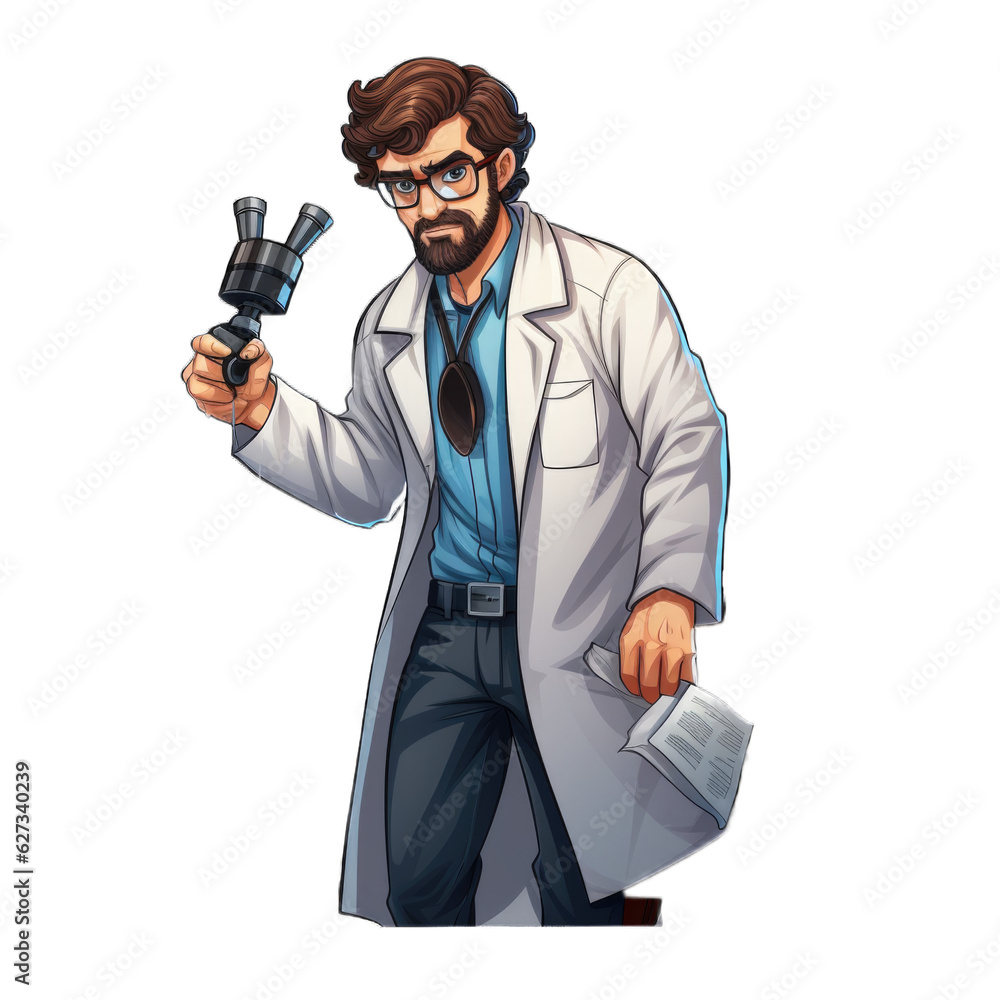 Forensic Scientist cartoon character isolated on transparent background ...