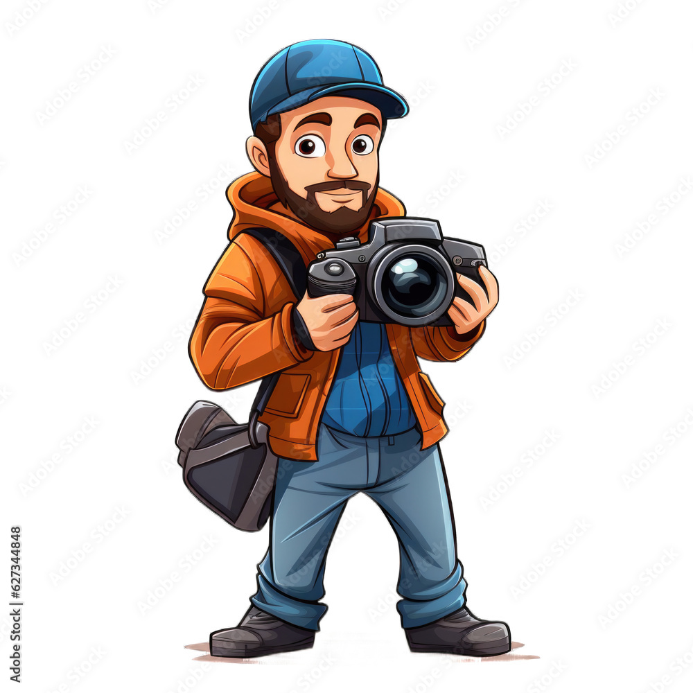 Photographer cartoon character isolated on transparent background ...