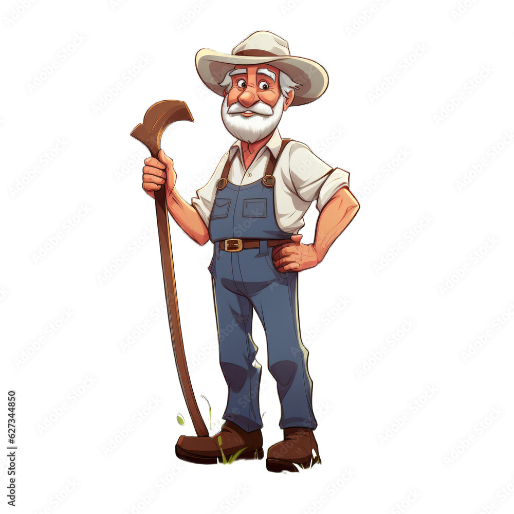 Farmer cartoon character isolated on transparent background. Generative ...