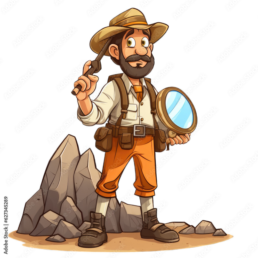 Archaeologist cartoon character isolated on transparent background ...