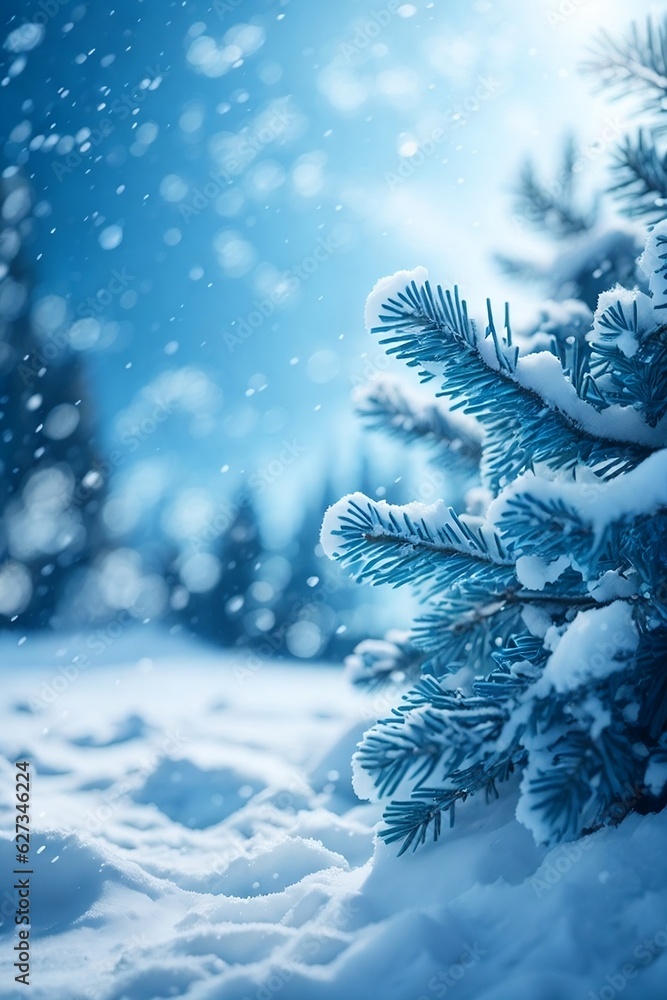 Winter Wonderland Christmas Scenic Background with Abundant Copy Space ...