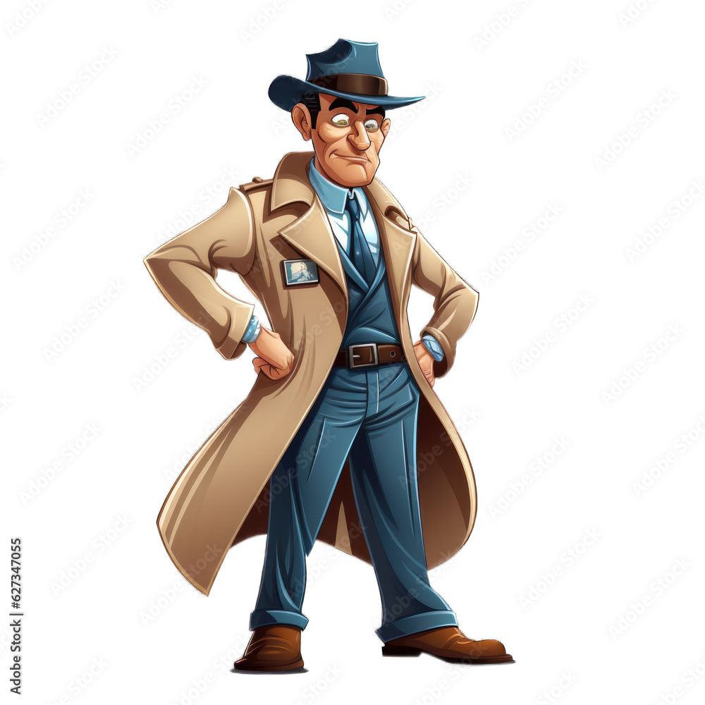 Police Detective cartoon character isolated on transparent background ...