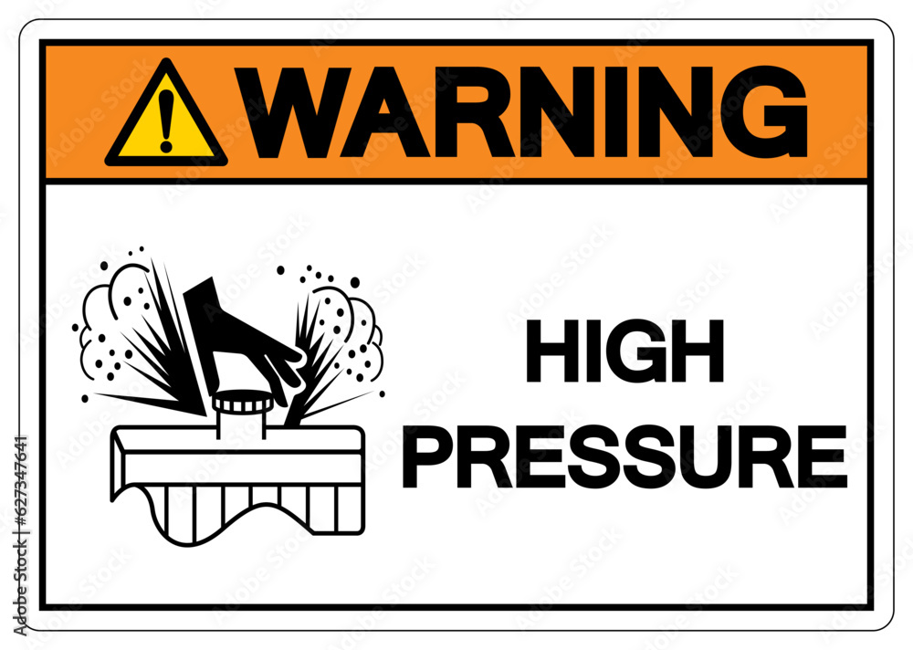 Warning High Pressure Symbol Sign ,Vector Illustration, Isolate On ...