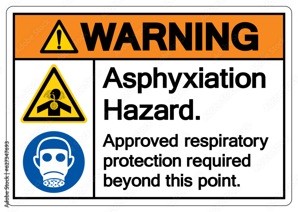 Warning Asphyxiation Hazard Symbol Sign, Vector Illustration, Isolate ...