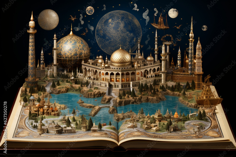 a reproduction of an illuminated manuscript, adorned with intricate ...