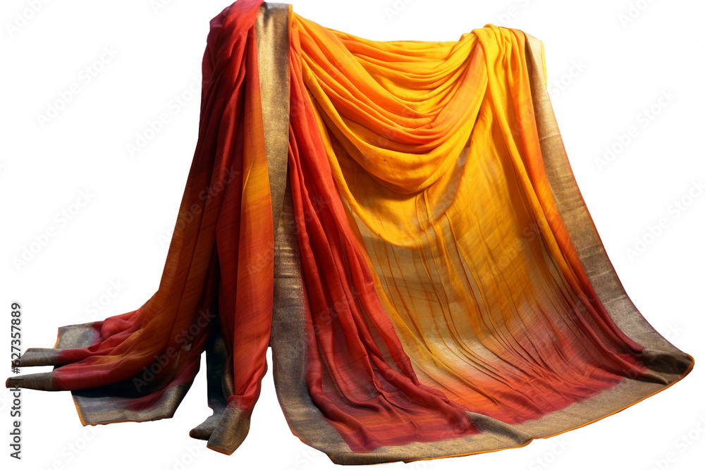Indian saree. isolated object, transparent background Stock Photo ...