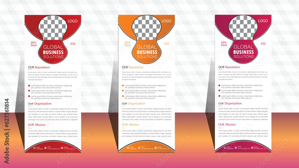 Roll up banner template. layout corporate roll up banner signage ...