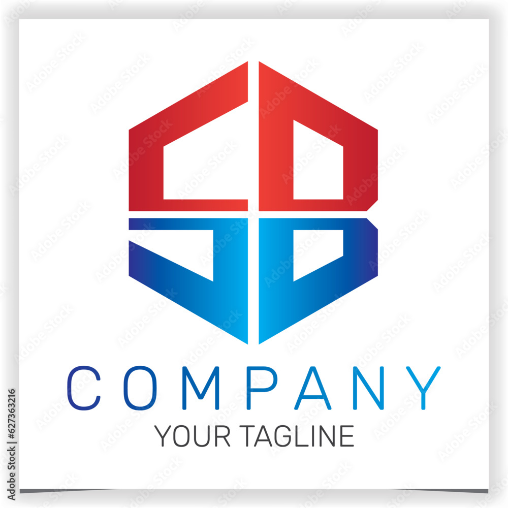 letter SB initial hexagon logo icon premium elegant template vector eps ...