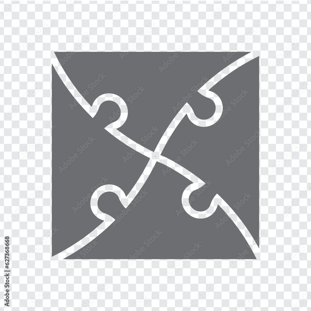 Vettoriale Stock Simple icon square puzzle in gray. Simple icon puzzle ...