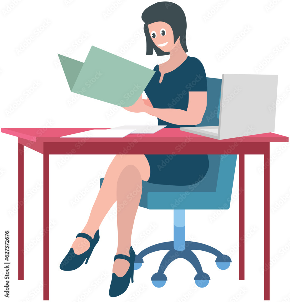 Office worker. Vector illustration. Office workers prioritize tasks ...