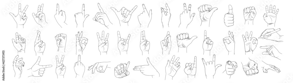 Hands isolated on a Transparent background, Hand collection, vector ...