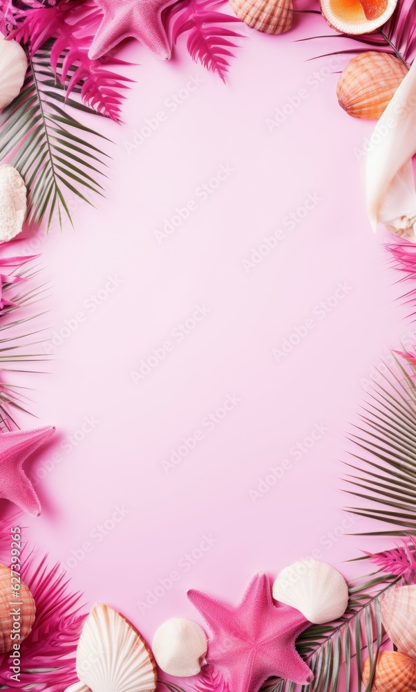 Beach themed frame for Flyers, Menù or Posters with Holiday Vacation ...