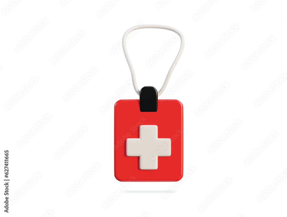 first aid batch icon 3d render vector illustration Stock Vector | Adobe ...