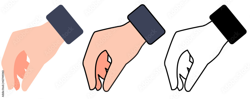 Isolated hand picking icon with transparent background and editable ...