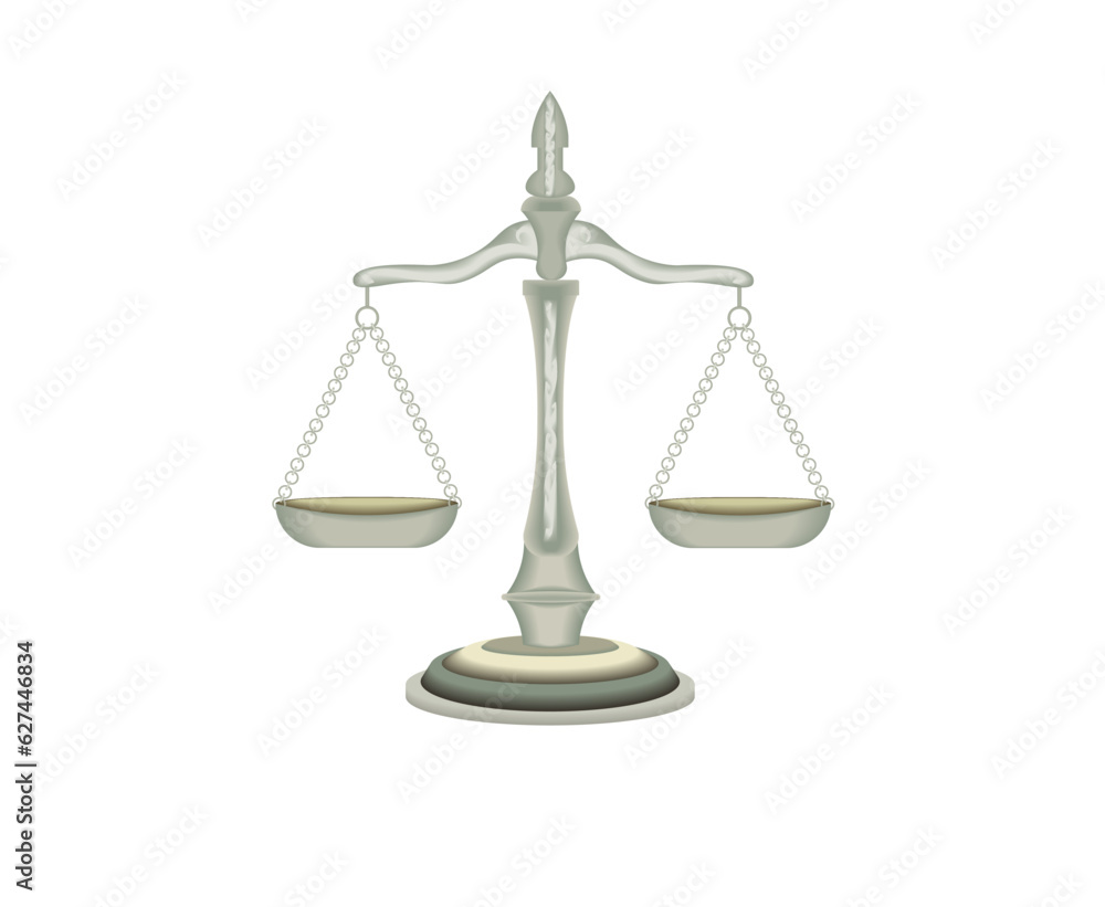 Vector illustration of cartoon scales isolated on white background ...