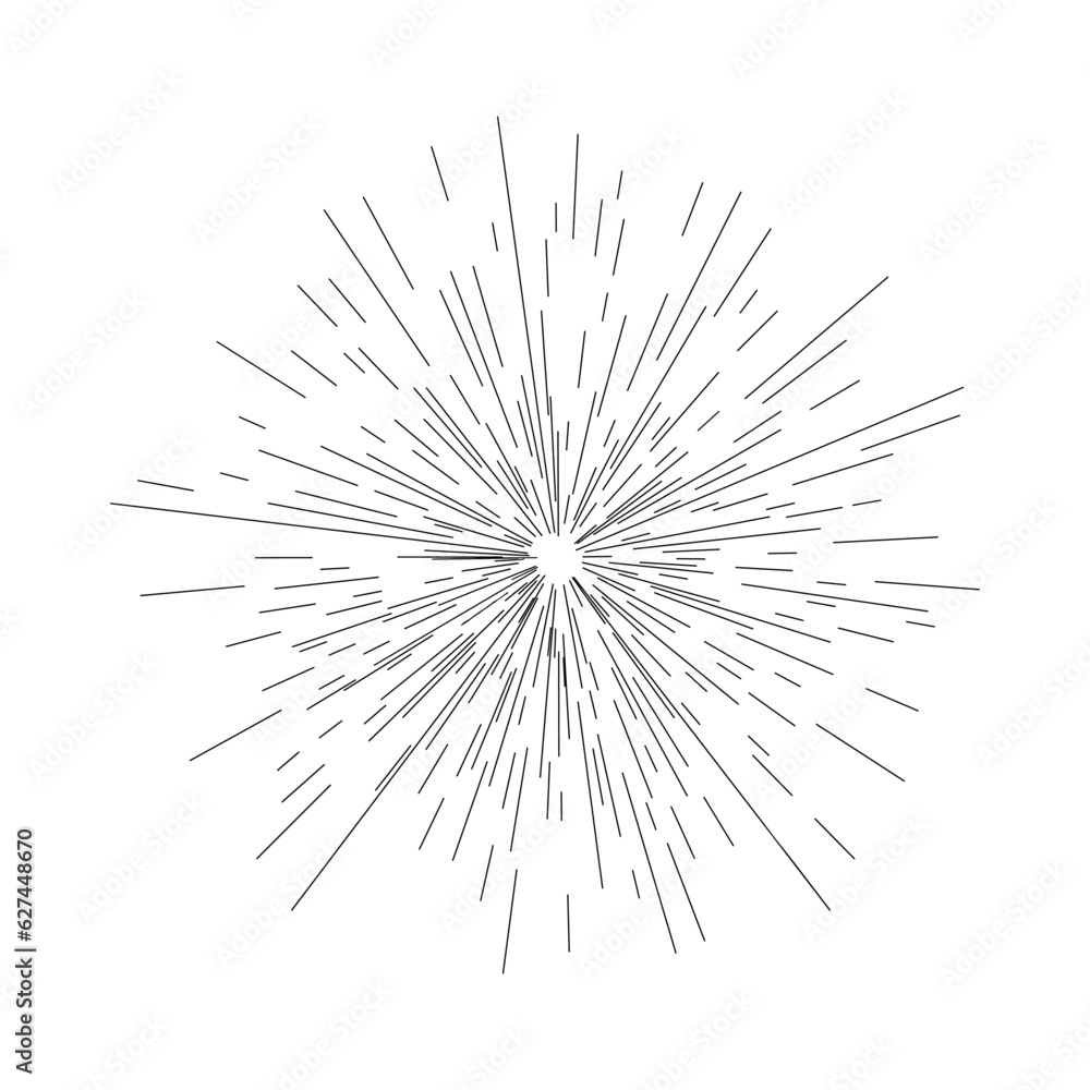 Halftone effect Sunburst line Vector. explosion, starburst, star ...