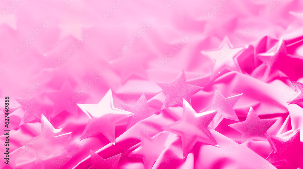 Abstract shiny background with pink color stars, trendy color, style of ...