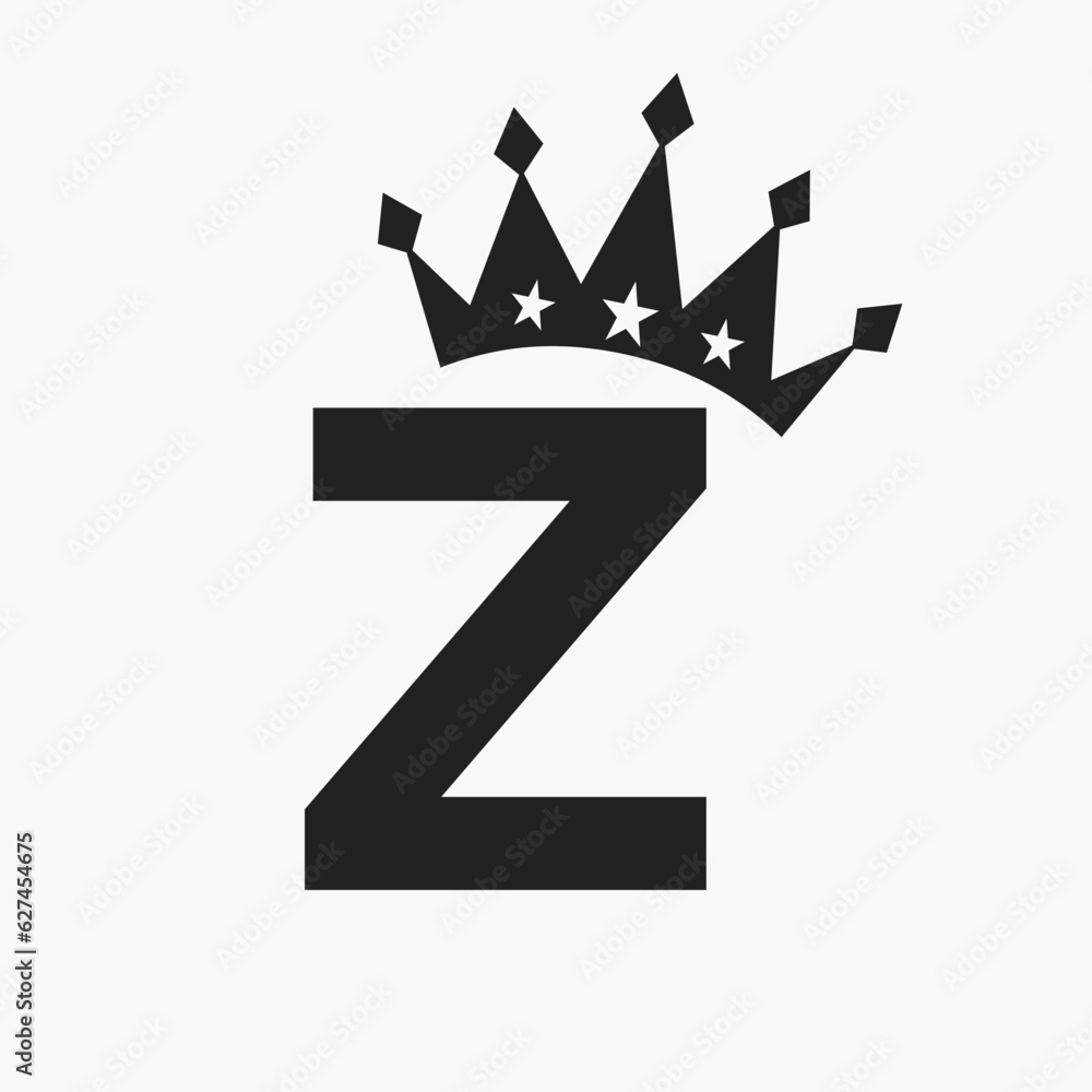 Crown Logo On Letter Z Luxury Symbol. Crown Logotype Template Stock ...