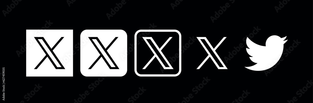 New twitter logo. Flat, black, rebranding of social network twitter ...