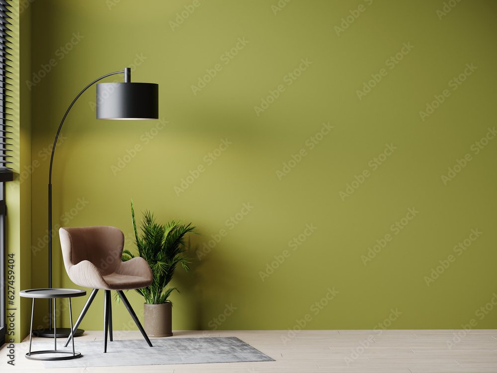 Poster Living room or buisness hall scene in deep green colors – Wall ...