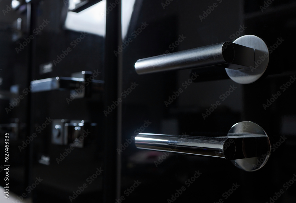 Door closers in a specialized store. Many different door and gate ...