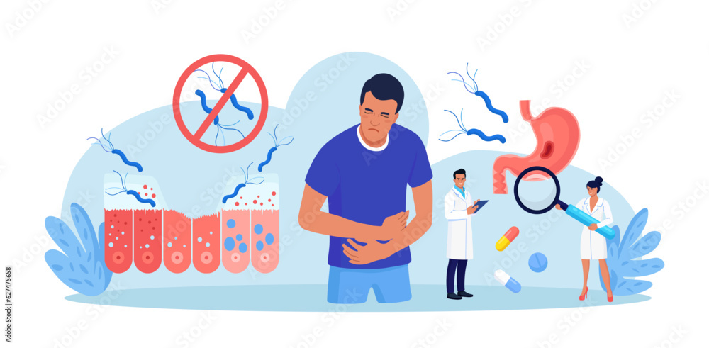Poster Helicobacter pylori infection process in stomach causes of ...