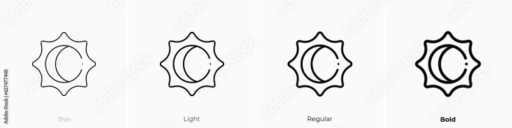 eclipse icon. Thin, Light, Regular And Bold style design isolated on ...