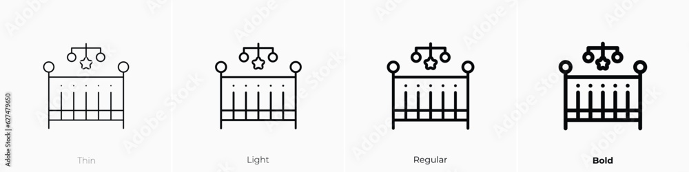 cradle icon. Thin, Light, Regular And Bold style design isolated on ...