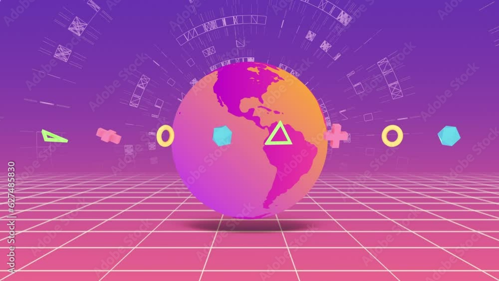 3D futuristic visualisation of metaverse immersive virtual world with ...