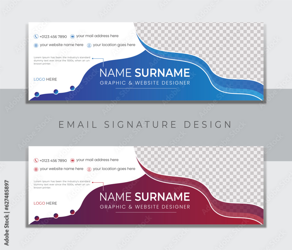 Simple and modern email signature design for company marketing and ...
