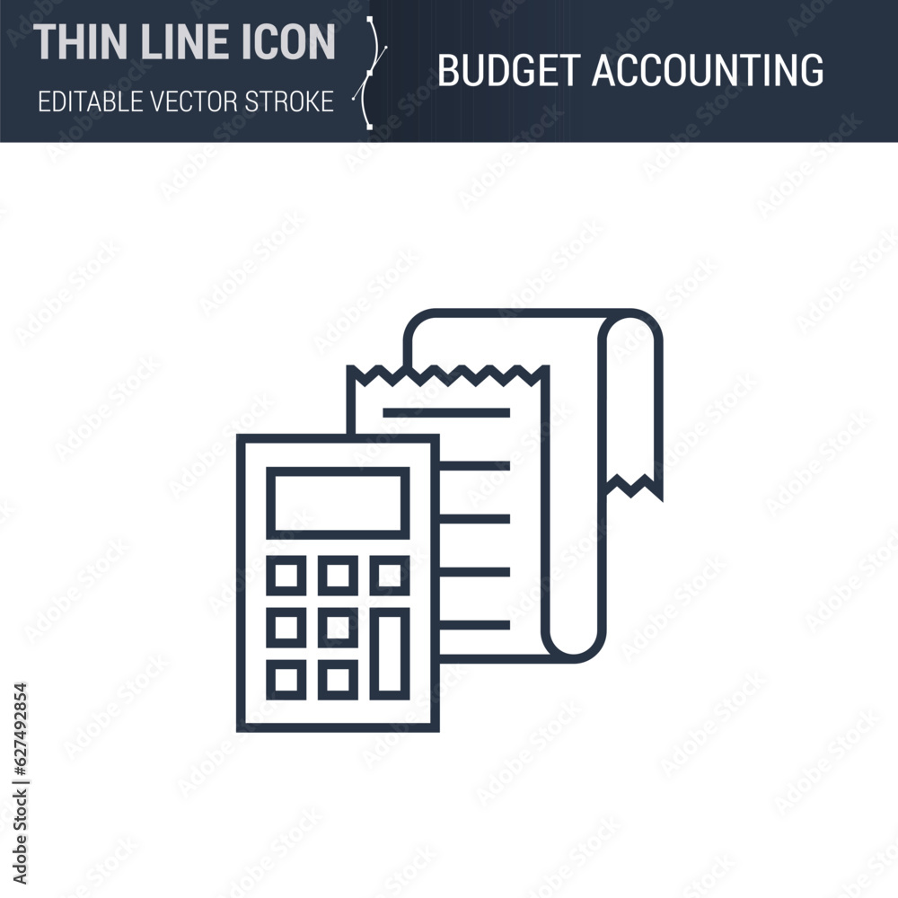 Budget Accounting Symbol Icon. Sleek Thin Line Business Icon. Stroke ...
