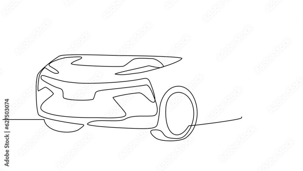 Animated self drawing of a car. Design of land transportation concept ...