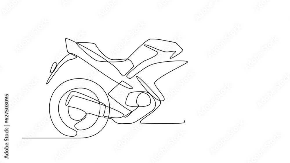Animated self drawing of a motorcycle. Design of land transportation ...