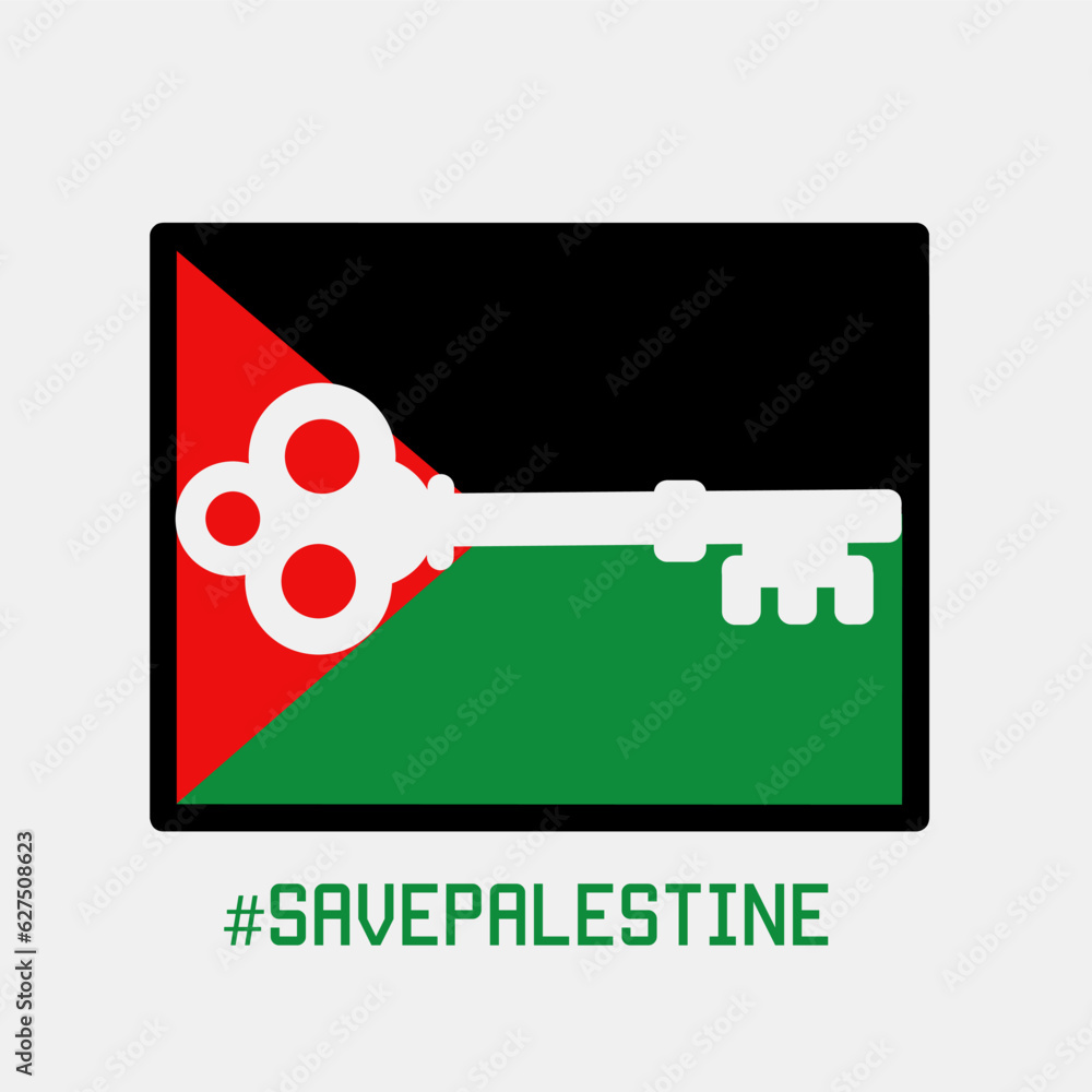 vector of key in palestine flag perfect for print, save palestine ...