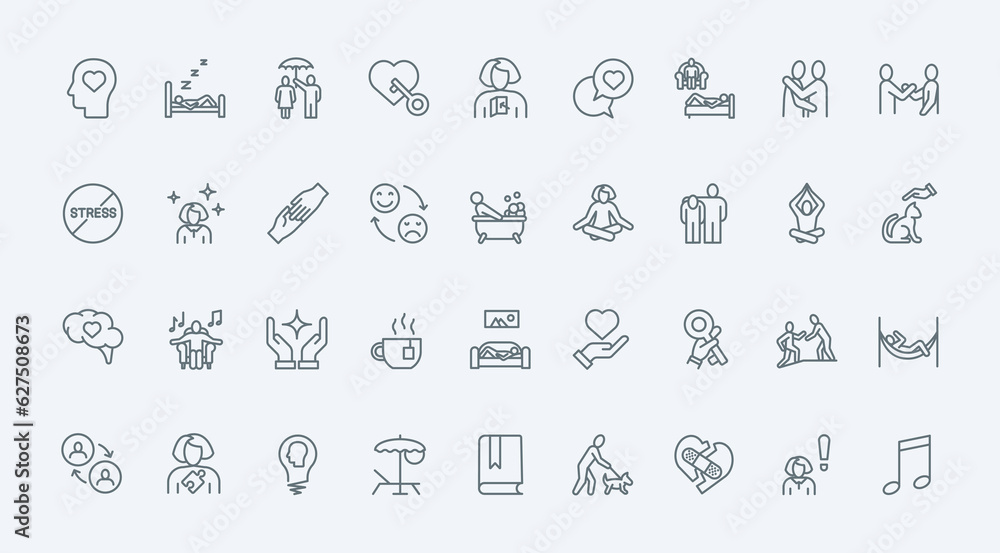 Grafika wektorowa Stock: Help and support in stress, wellbeing thin ...