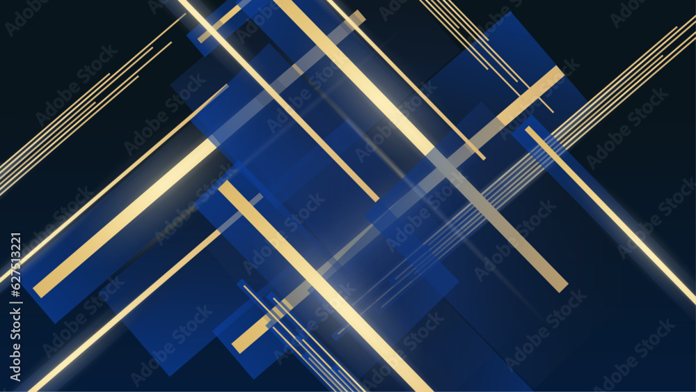 Luxury blue gold background design Stock Vector | Adobe Stock