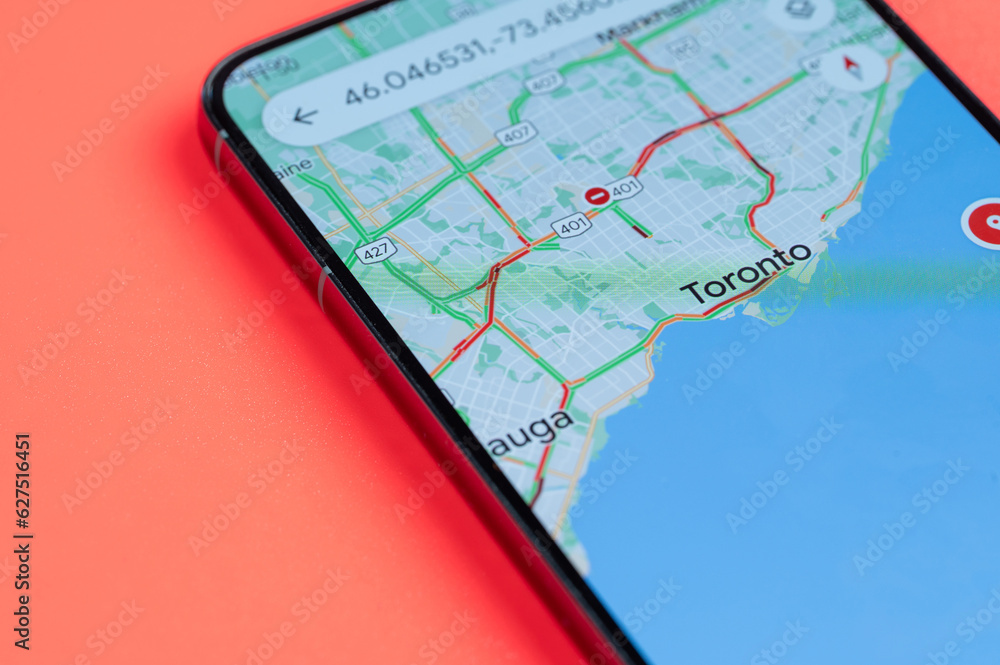 Traffic jam map in Toronto Stock Photo | Adobe Stock