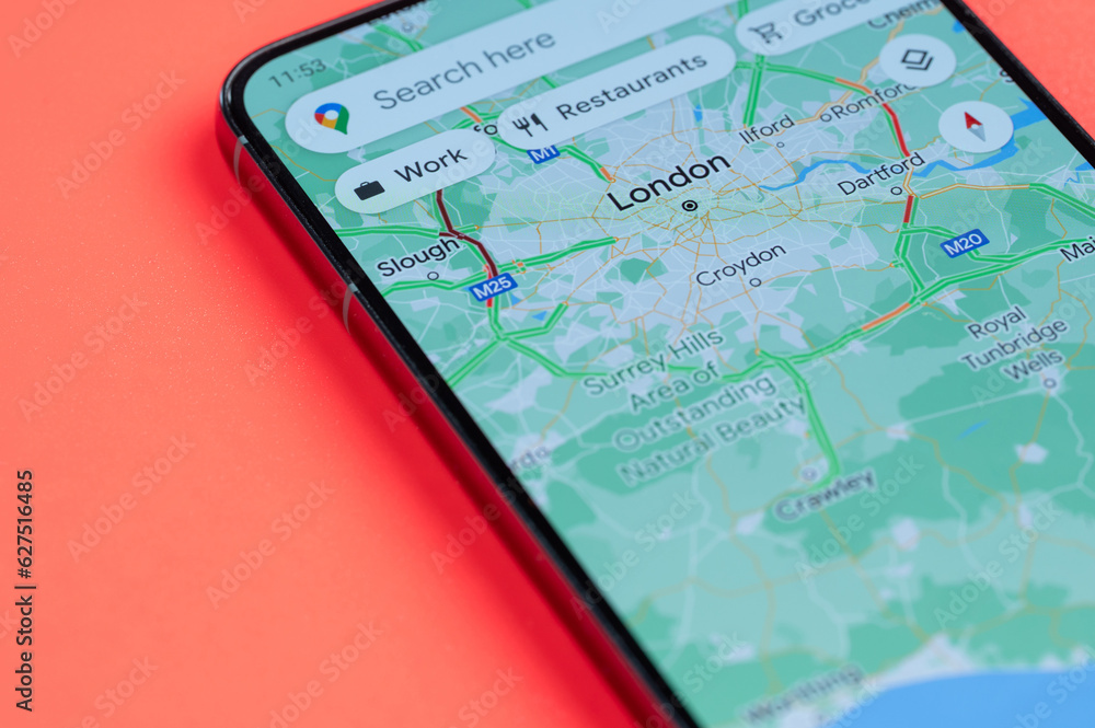 Traffic jam map in London Stock Photo | Adobe Stock