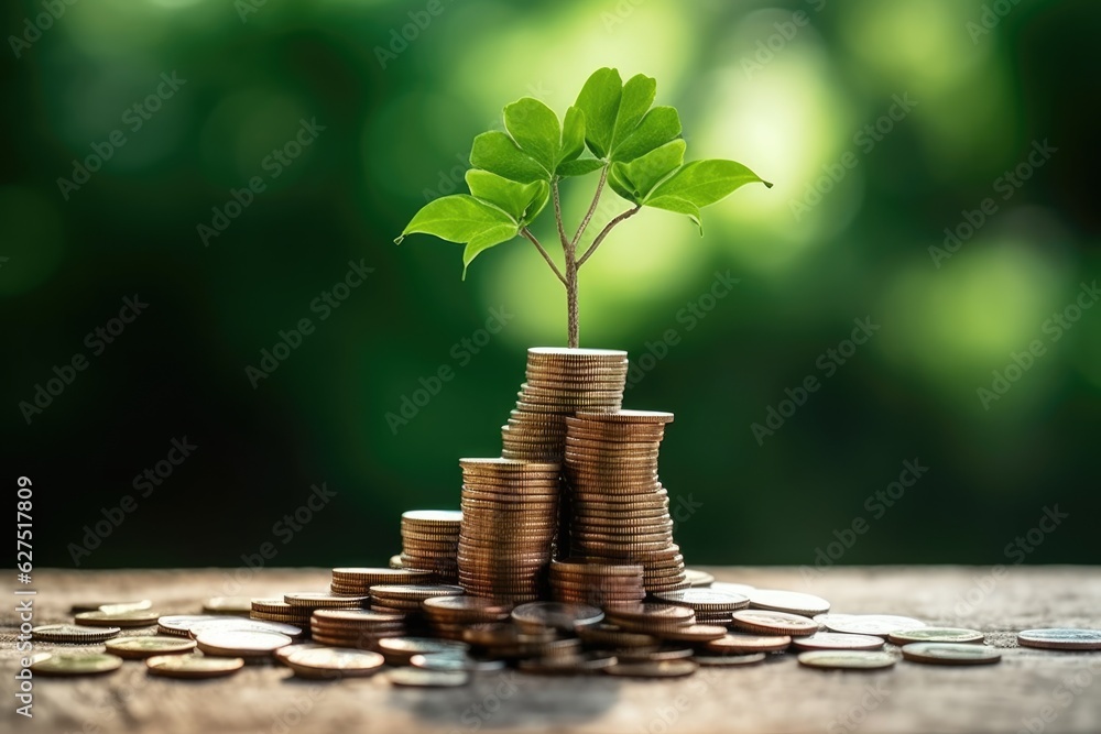 ESG concept of environmental, social, and governance.ESG small tree on ...