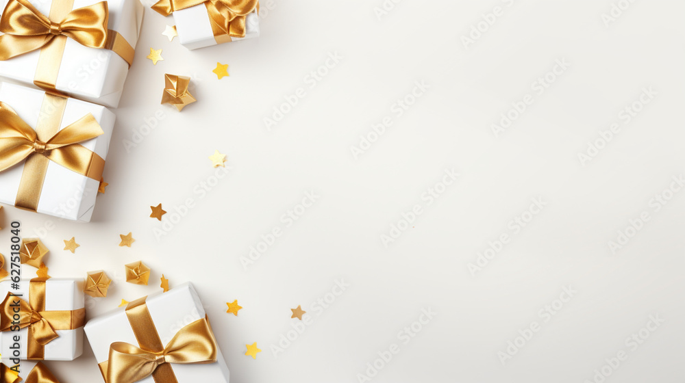 Elegant, gold and white gift backgrounds. Backgrounds of beautiful ...