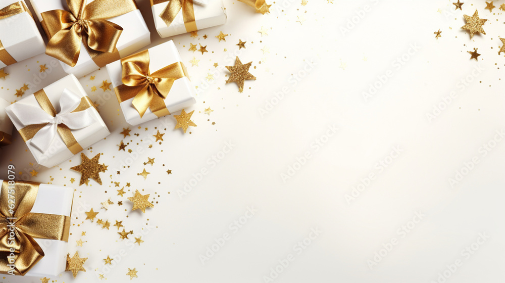 Elegant, gold and white gift backgrounds. Backgrounds of beautiful ...