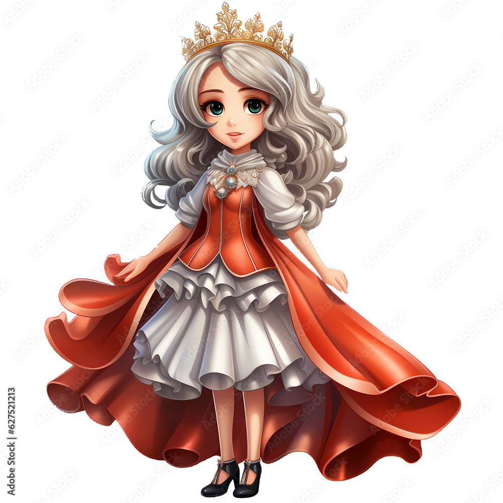 Christmas Princess Clipart Illustration Stock Illustration | Adobe Stock