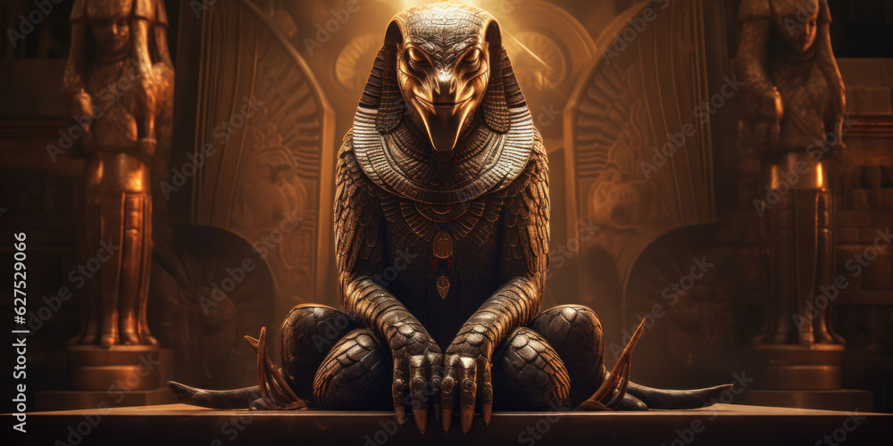 Egyptian crocodile God of the Nile river, Sobek. Generative AI Stock ...