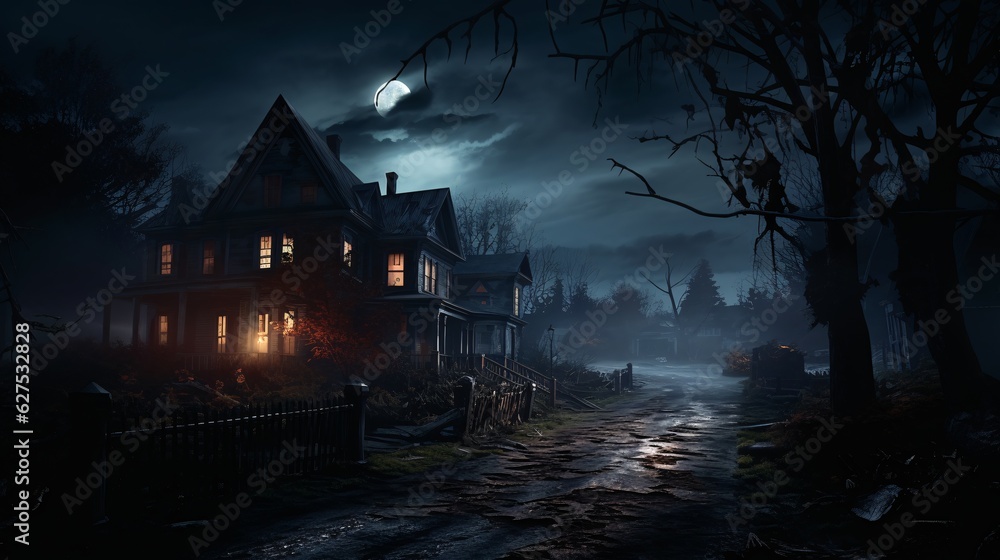 Gothic Majesty: A Haunting Victorian Mansion Amidst Ominous Darkness ...