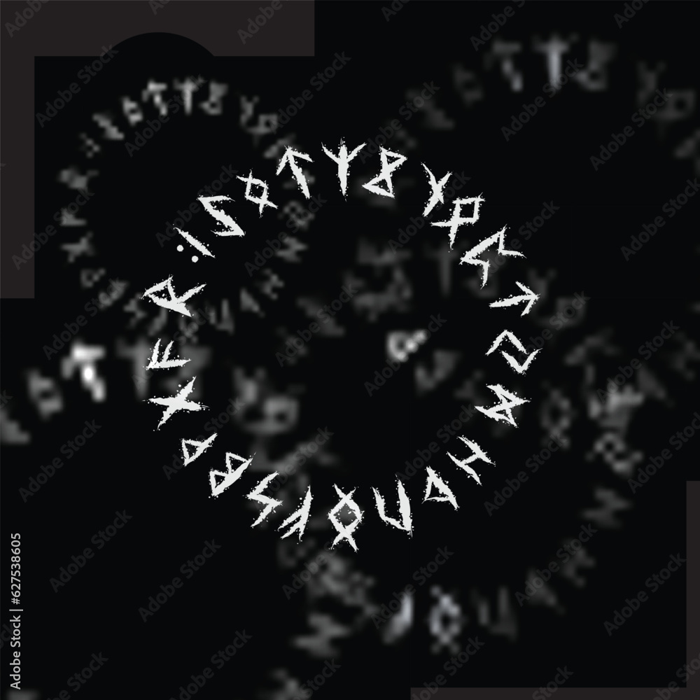 Black runes circle with blur Stock Vector | Adobe Stock