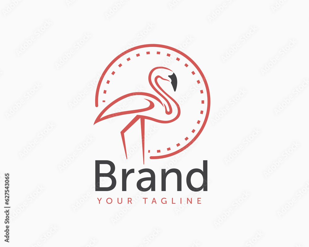 flamingo logo symbol design template illustration inspiration Stock ...