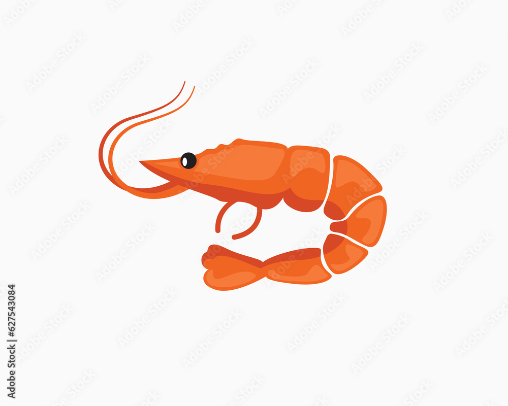 red prawn shrimp jump abstract logo icon symbol design template ...