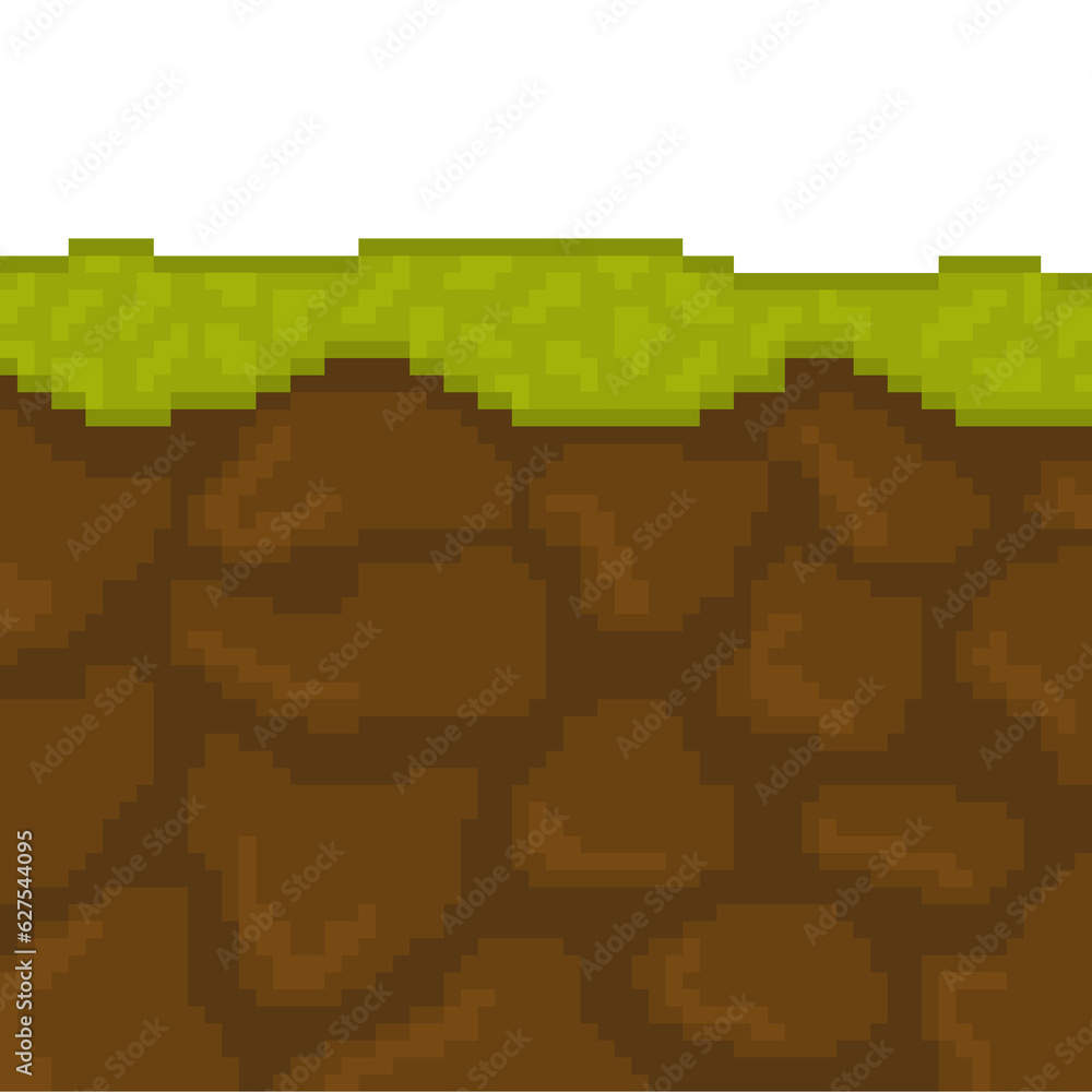 Background grass and ground earth environment nature tile set element ...